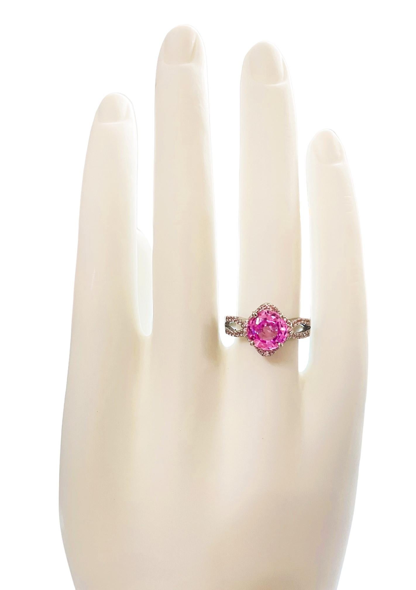 New African IF 2 Ct Platinum Pink and Light Pink Sapphire Sterling Ring ...