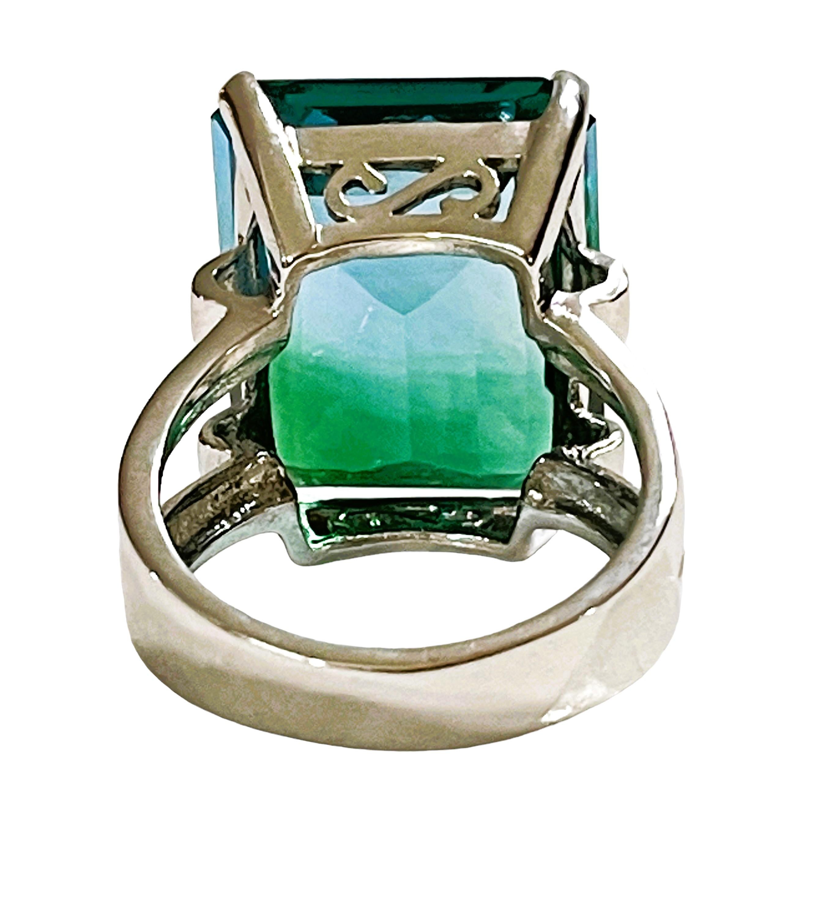 New African IF 22 Carat Blue Green Ametrine Sterling Ring at 1stDibs