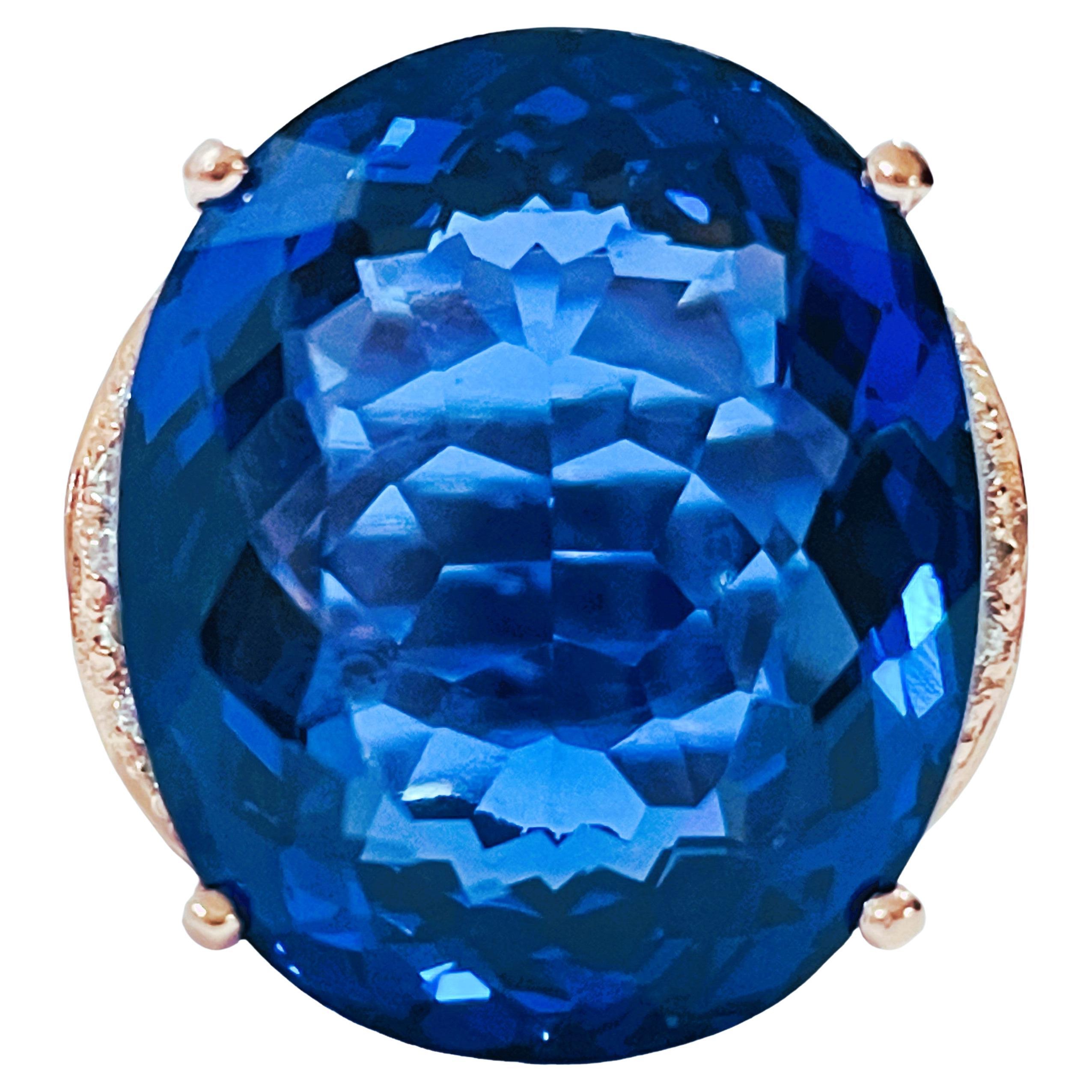 New African Kashmir Blue and White Sapphire Sterling Ring at 1stDibs