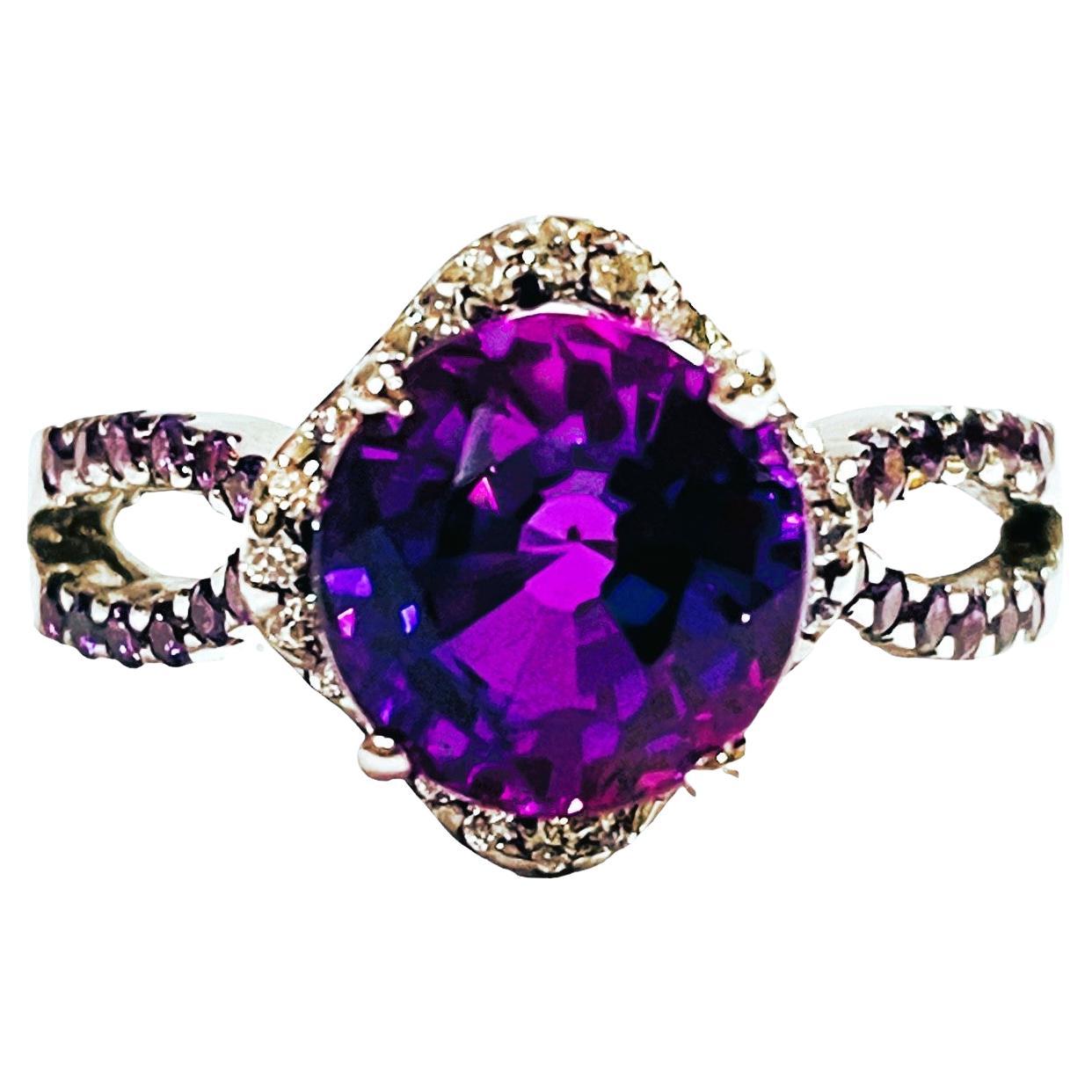New Brazilian Color Changing Purple Blue 22.8 Ct Amethyst Sterling Ring ...
