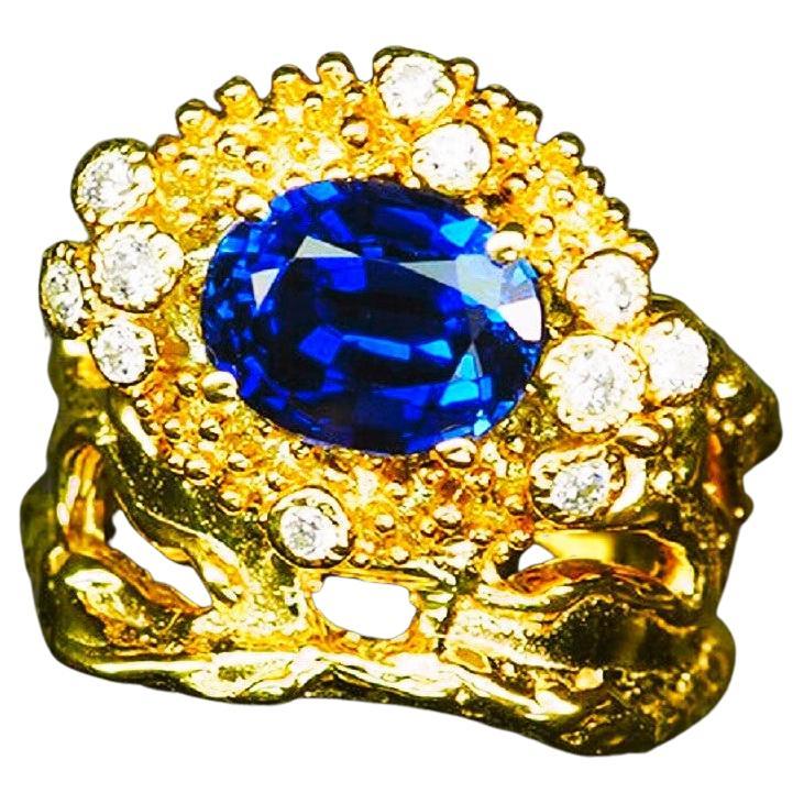 New African IF 3.5 Ct Kashmir Blue and White Sapphire Rgold Plated ...