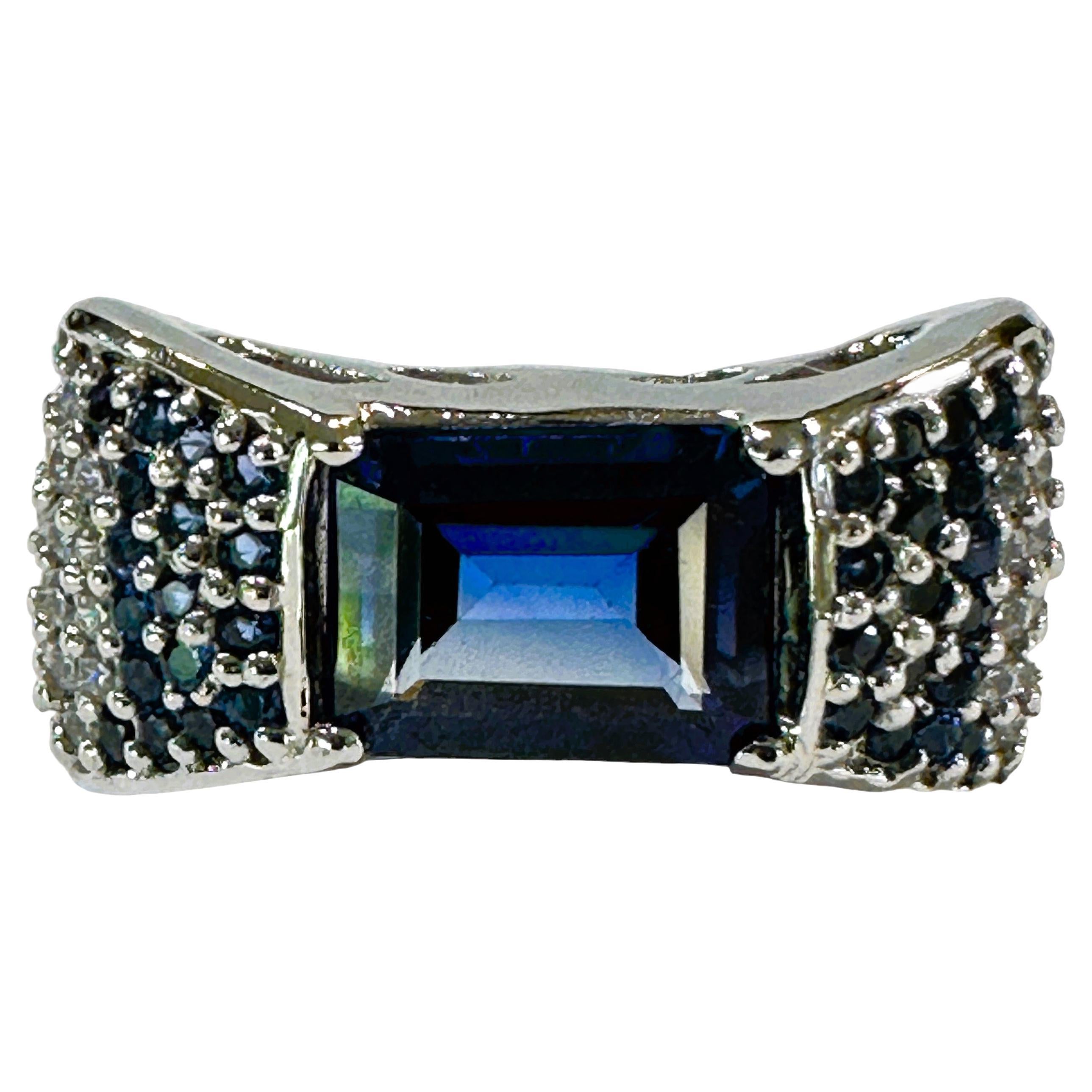 New African If 4.20 C1 Carat Deep Blue Sapphire Sterling Ring at ...