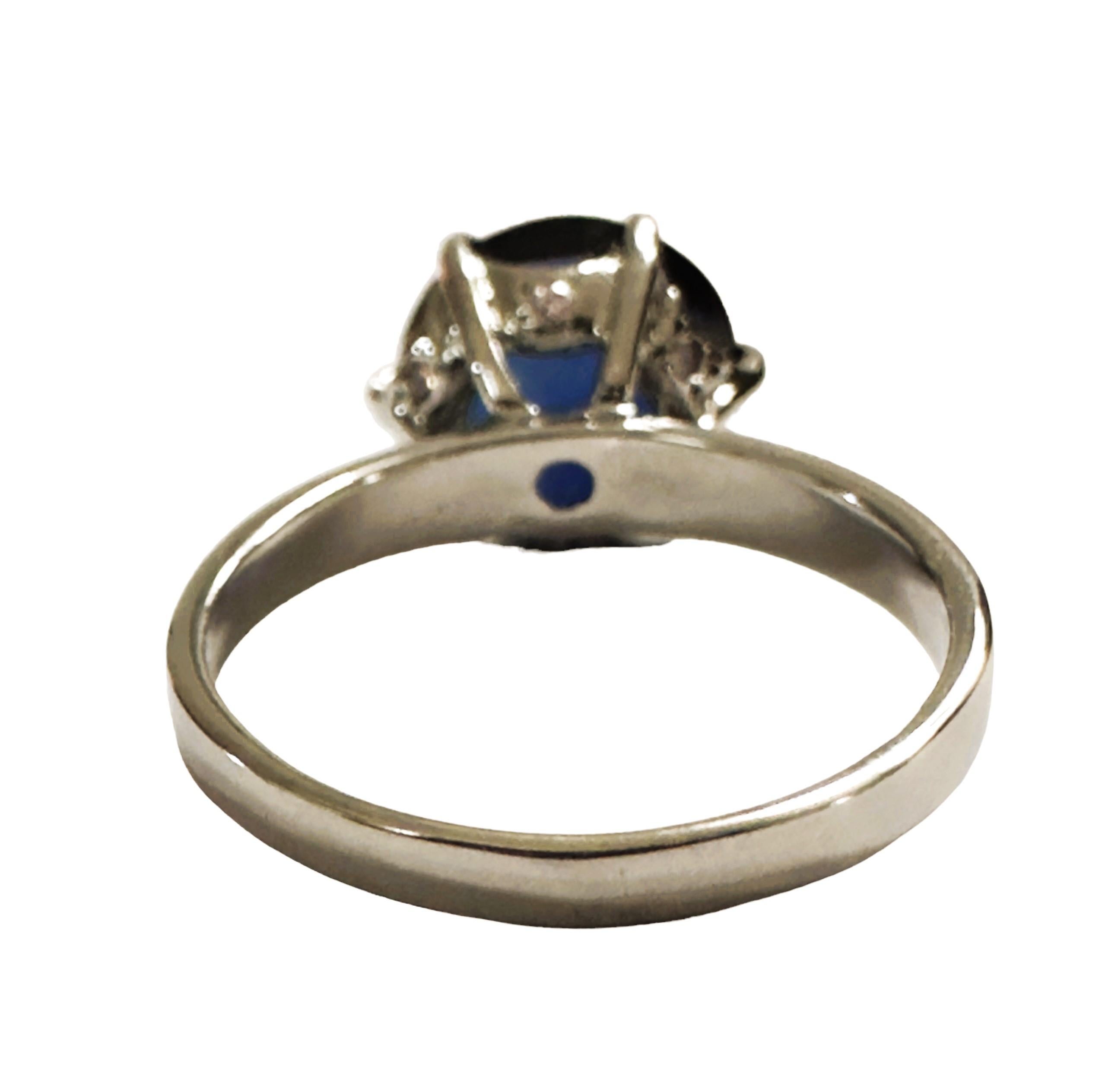 New African If 4.20 C1 Carat Deep Blue Sapphire Sterling Ring at ...