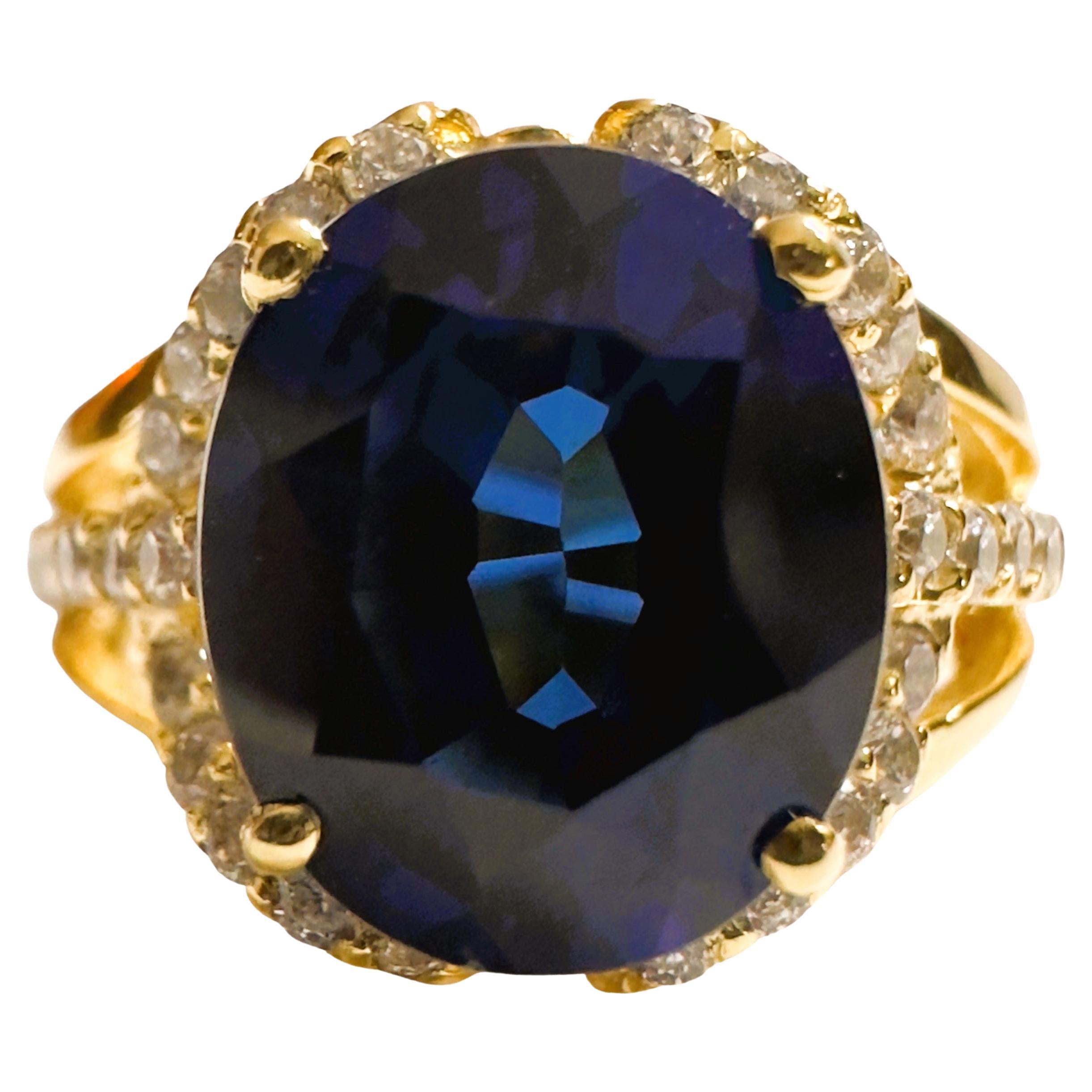 New African If 4.20 C1 Carat Deep Blue Sapphire Sterling Ring at ...