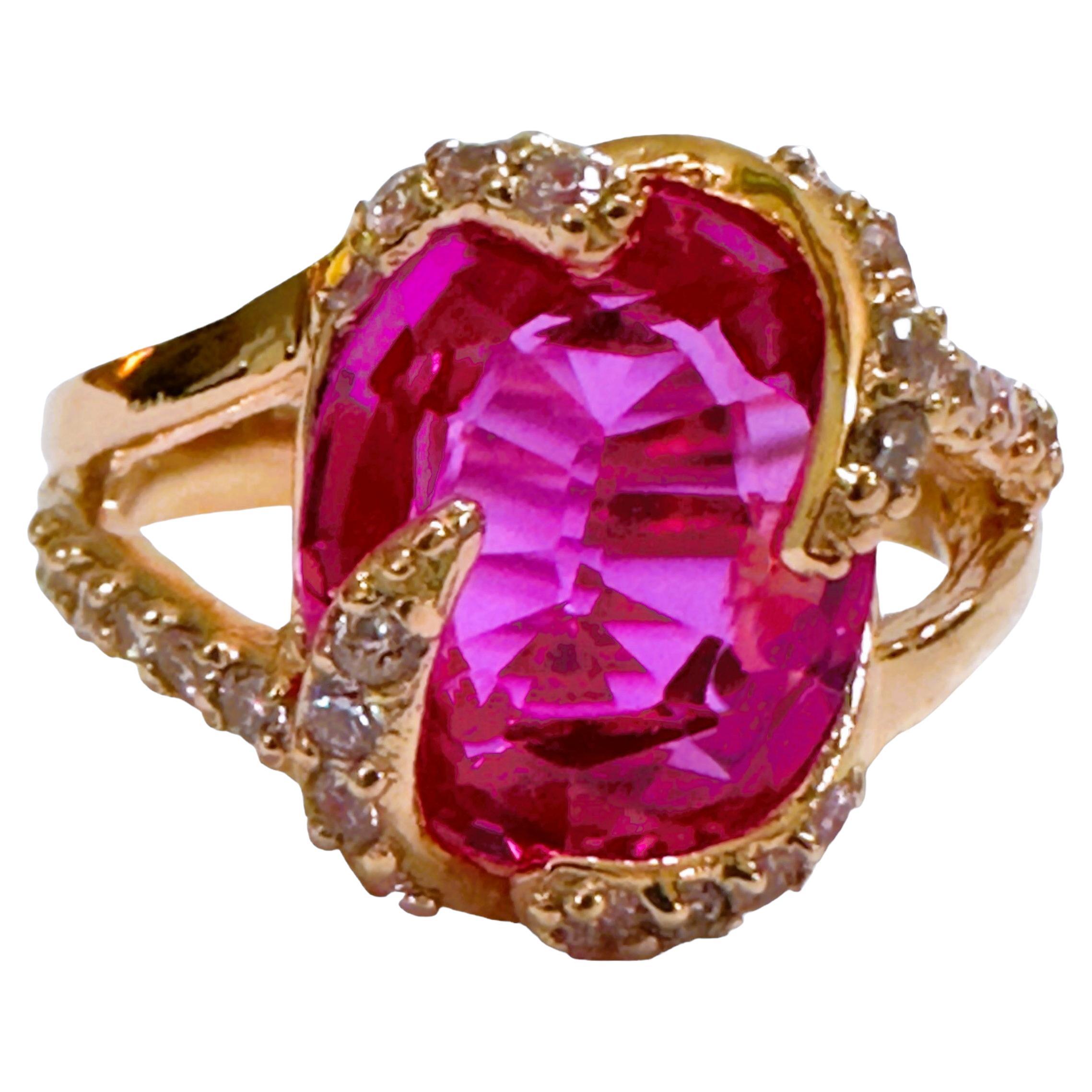 New IF African 4.20 ct Pink and White Sapphire Sterling Silver Ring For ...