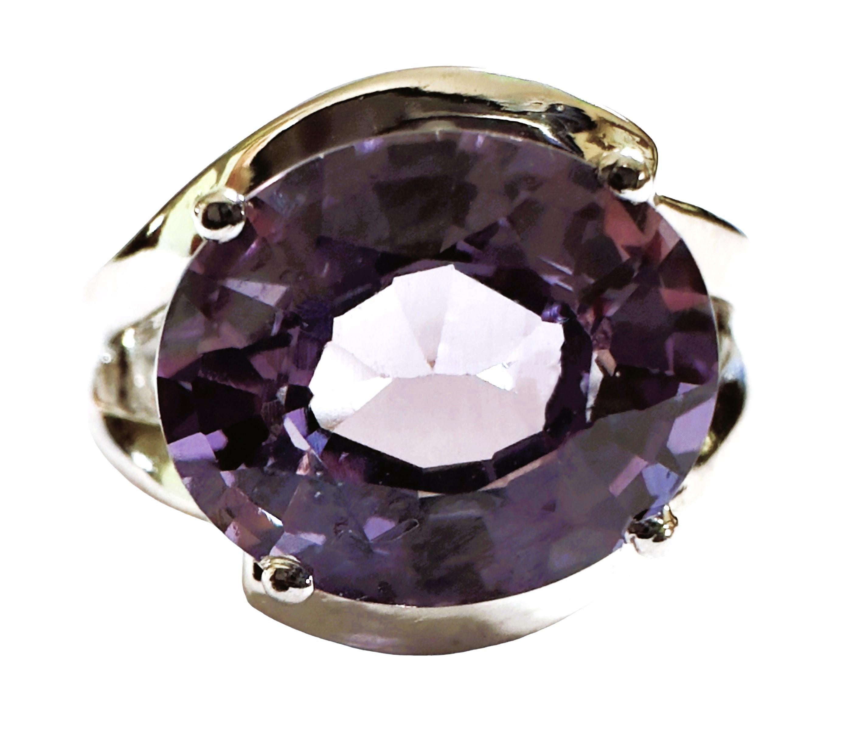 New African IF 4.50 Ct Blue Purple and White Sapphire Sterling Ring For ...