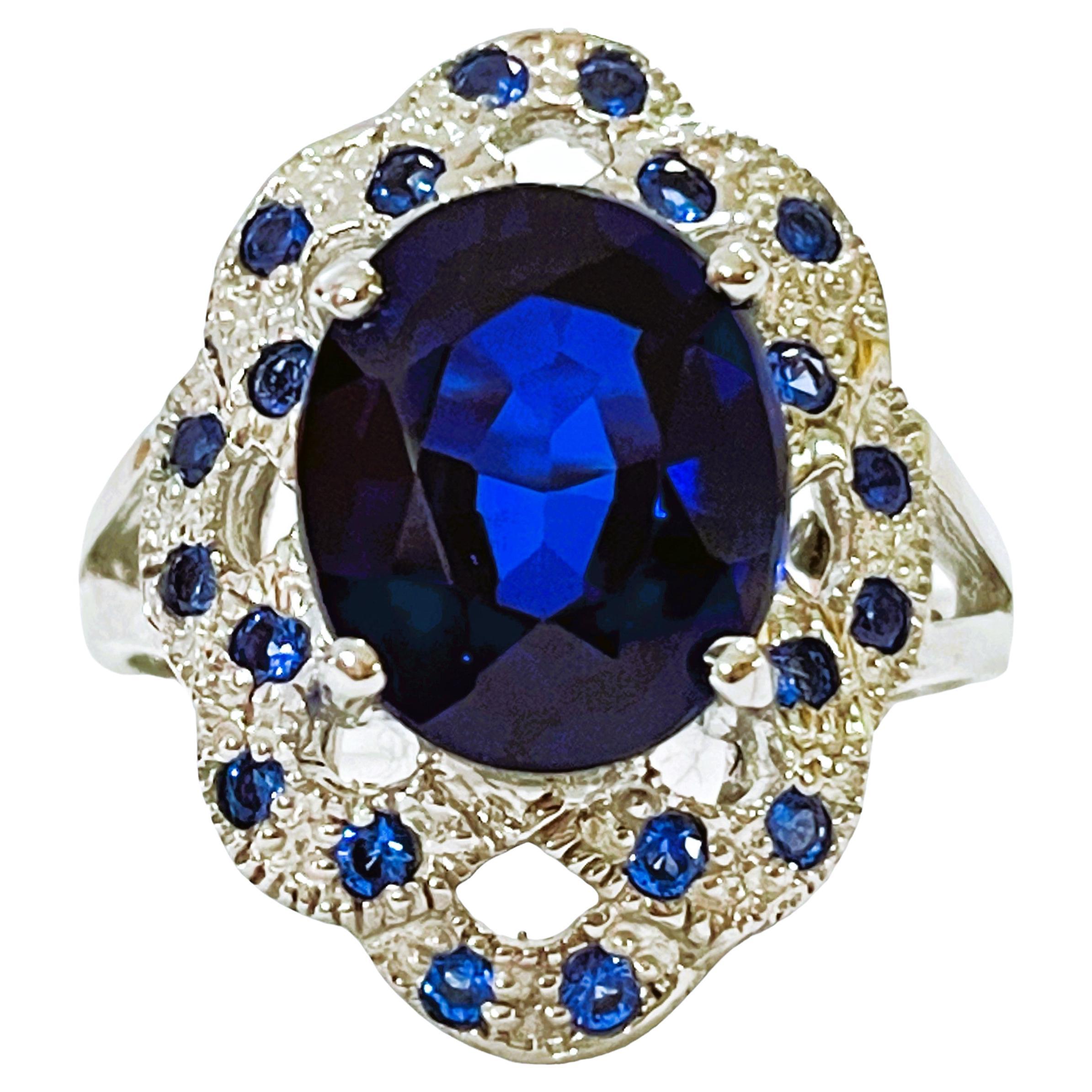 New African If 4.50 Carat Kashmir Blue and Royal Blue Sapphire Sterling ...