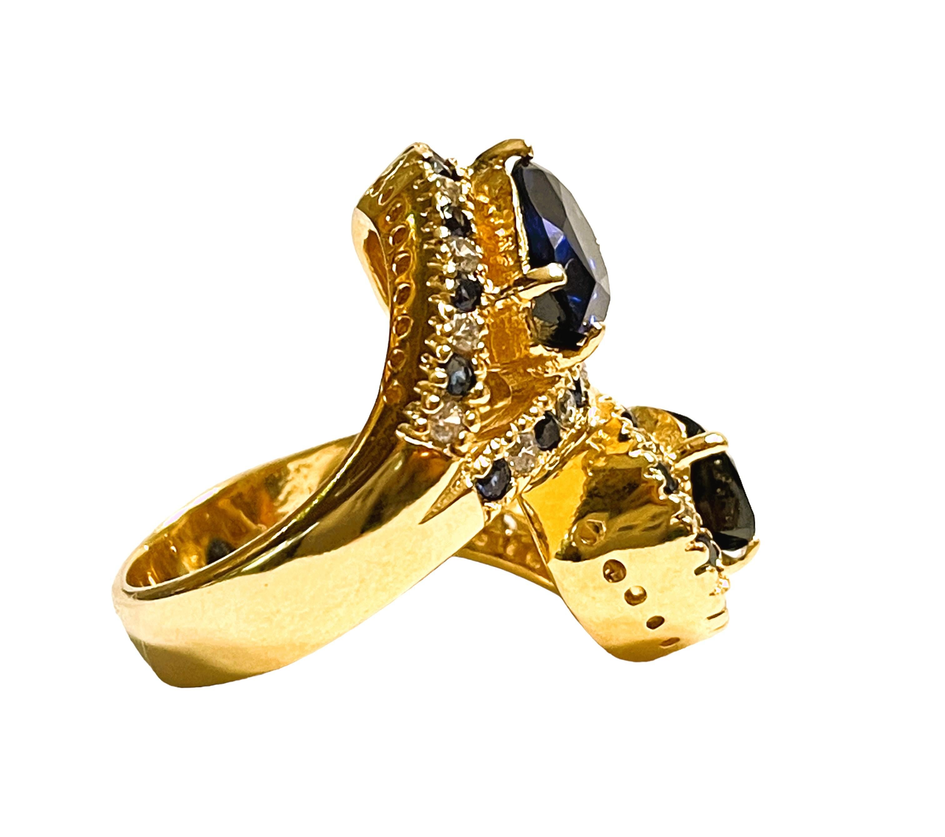 New African If 4.7 C1 Carat Deep Blue Sapphire and White Sapphire ...