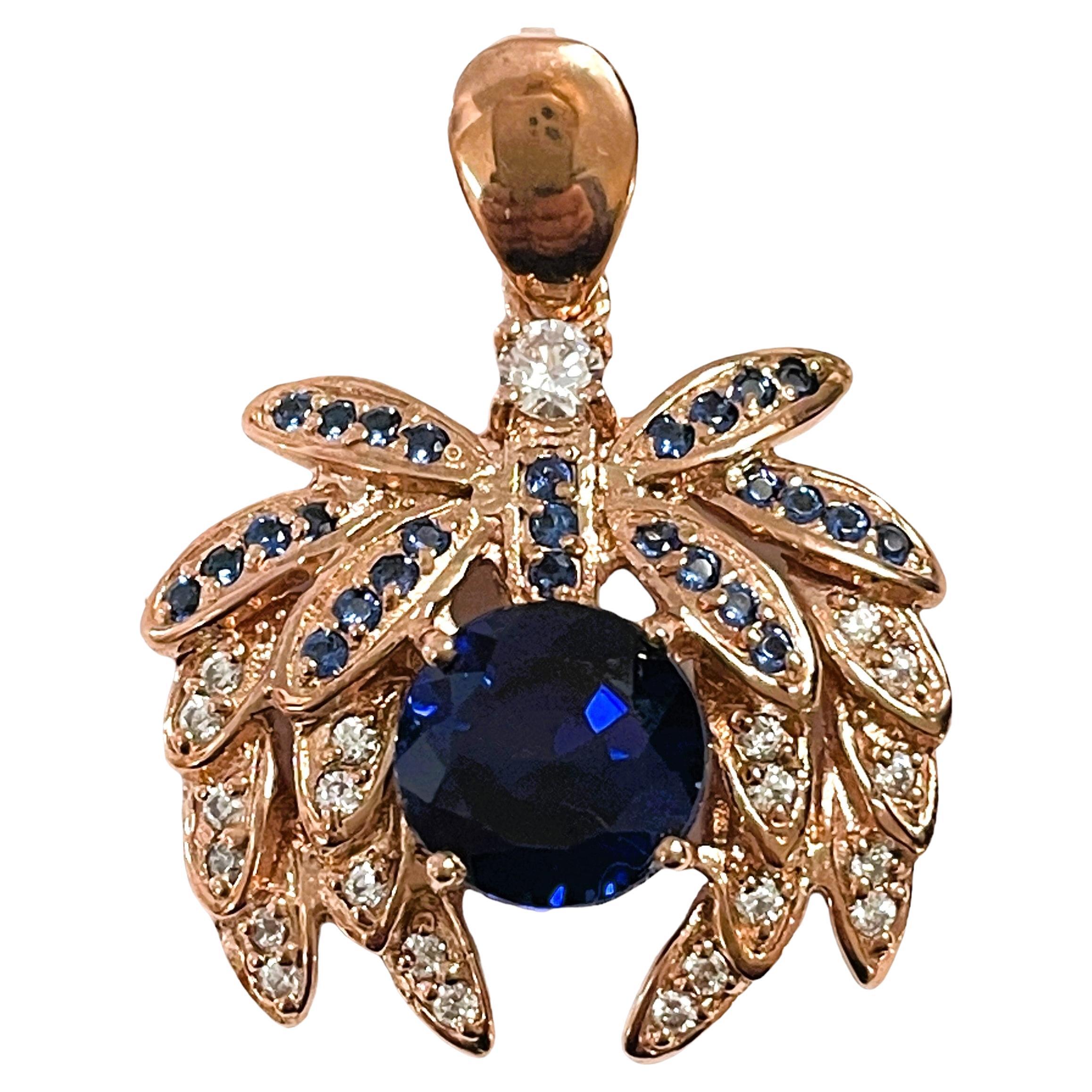 New African If 10.7 Carat Deep Blue and Neon Blue Sapphire Sterling ...