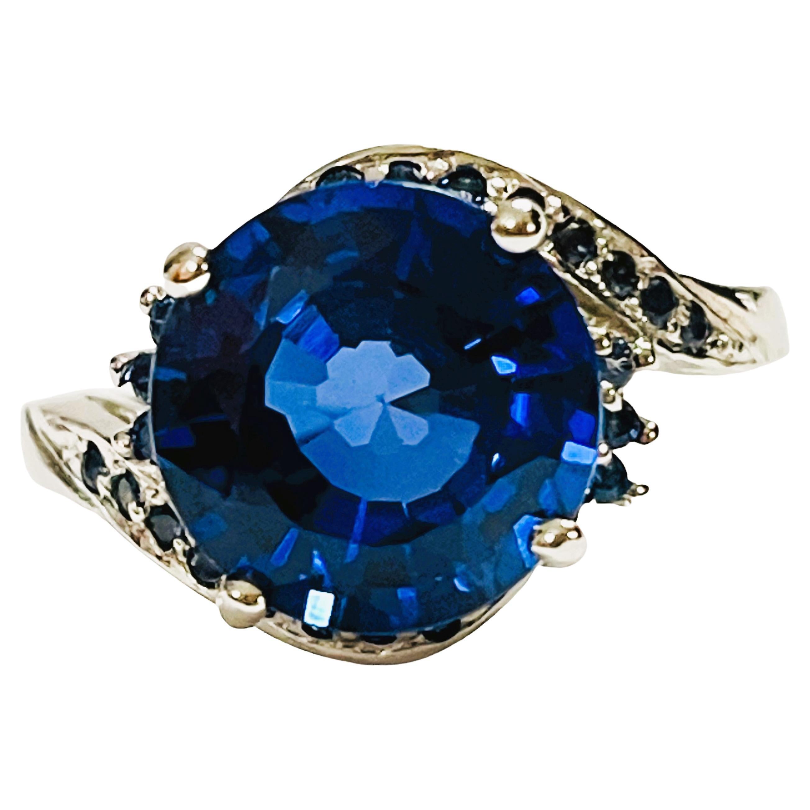 New African Sapphire Kashmir Blue Oval 9 Carat 925 Sterling Ring at 1stDibs