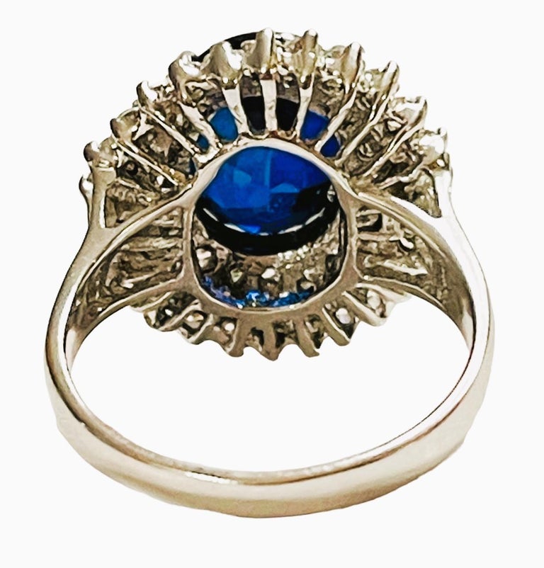 New African IF 5.20 Ct Kashmir Blue Sapphire and White Sterling Ring at ...