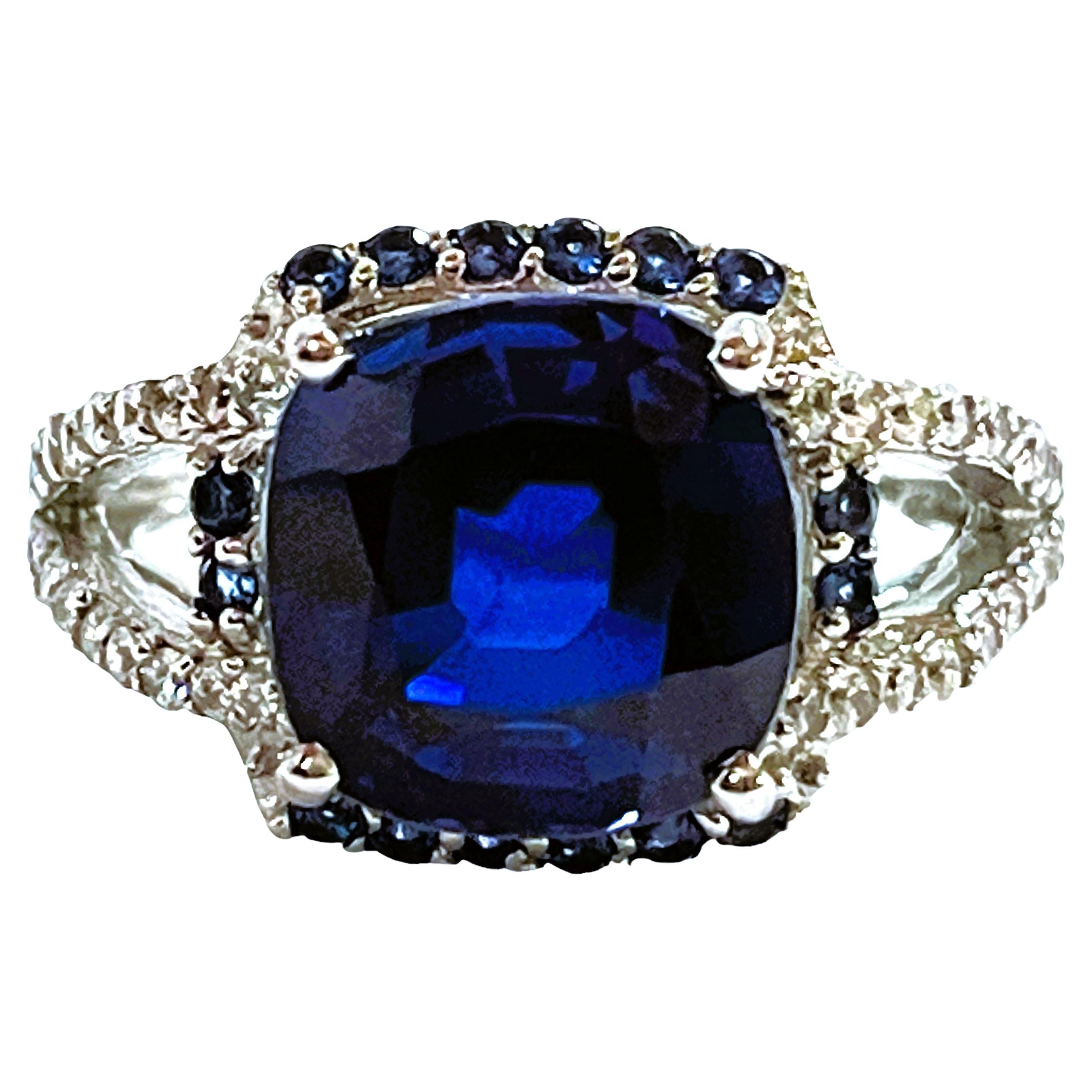 New African 5.20 Ct Kashmir Blue and White Sapphire Sterling Ring at ...