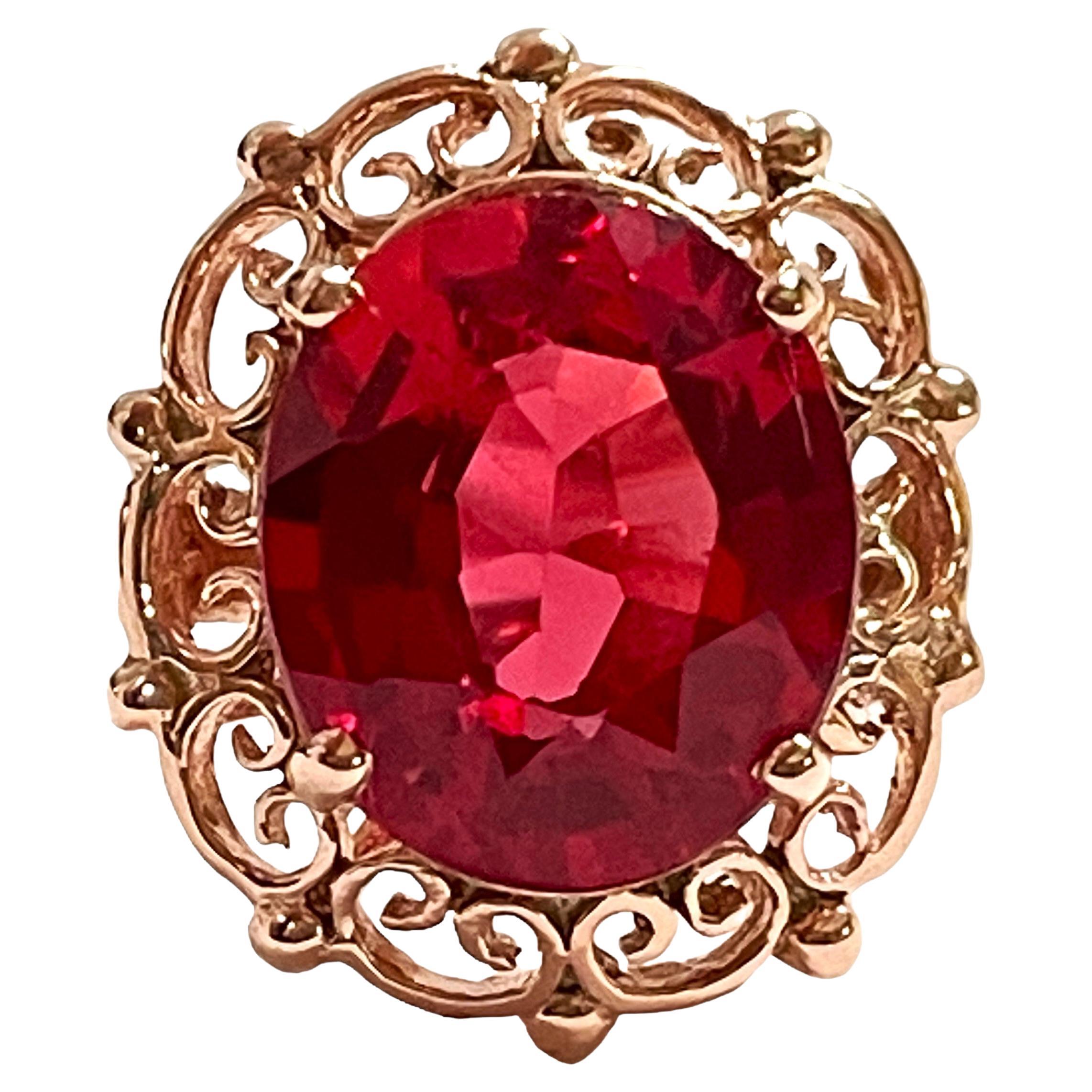 New African IF 3.40 Ct Pink Tourmaline and Sapphire Rose Gold Plated ...