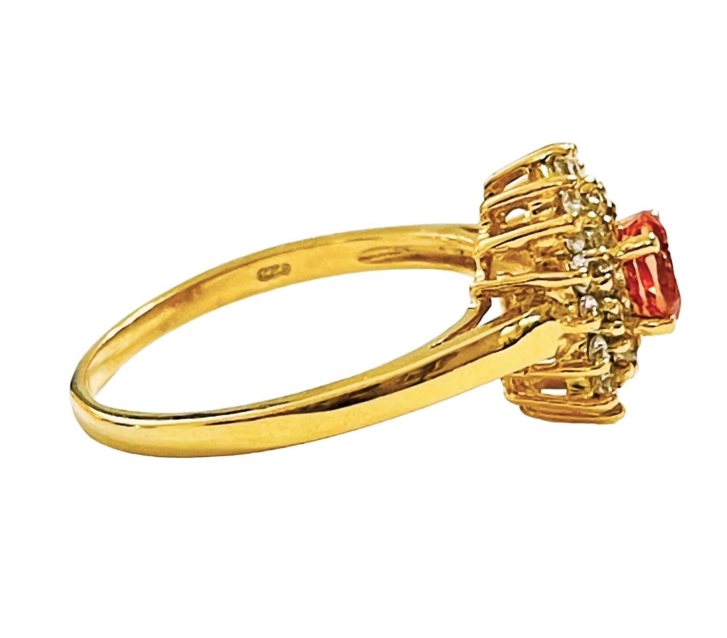 New African IF Imperial Champagn Morganite and Sapphire YGold Plated ...