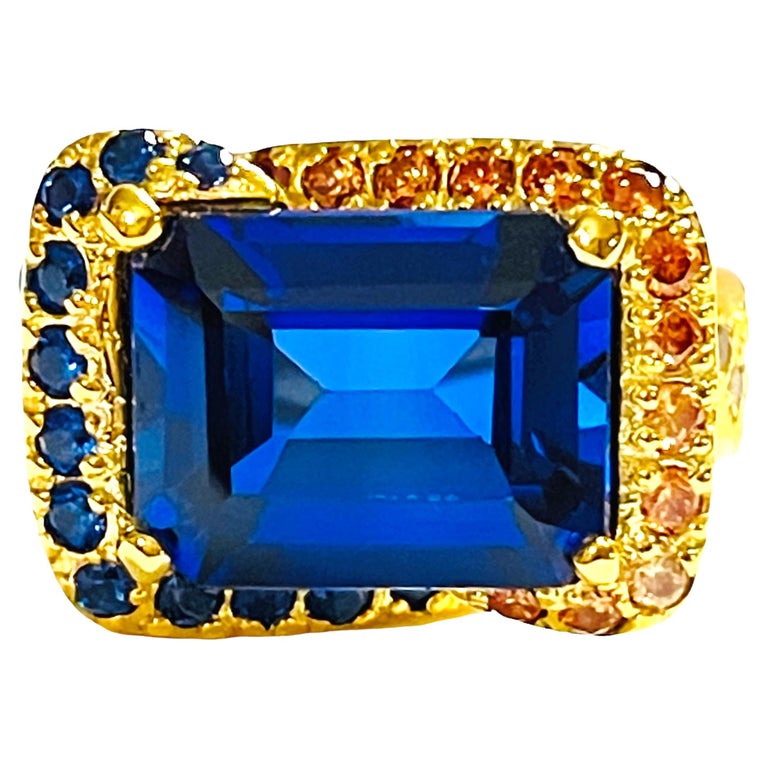 New African IF Kashmir Blue Sapphire and Gold Sapphire YGold Plate ...