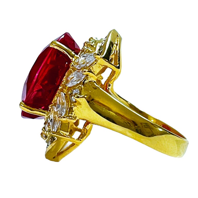 New African IF Pink Raspberry Topaz and White Sapphire YGold Plated ...