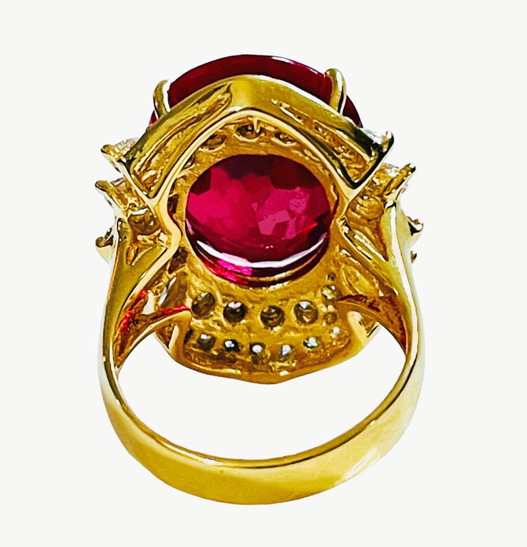 New African IF Pink Raspberry Topaz and White Sapphire YGold Plated ...