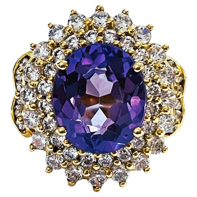 New African If Purple Blue Spinel and Sapphire Ygold Plated Sterling ...