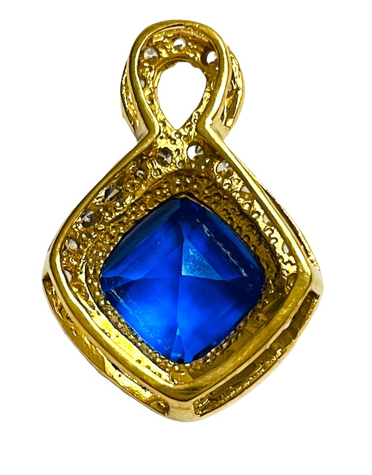 New African Swiss Blue If Topaz and Sapphire Ygold Plated Sterling ...