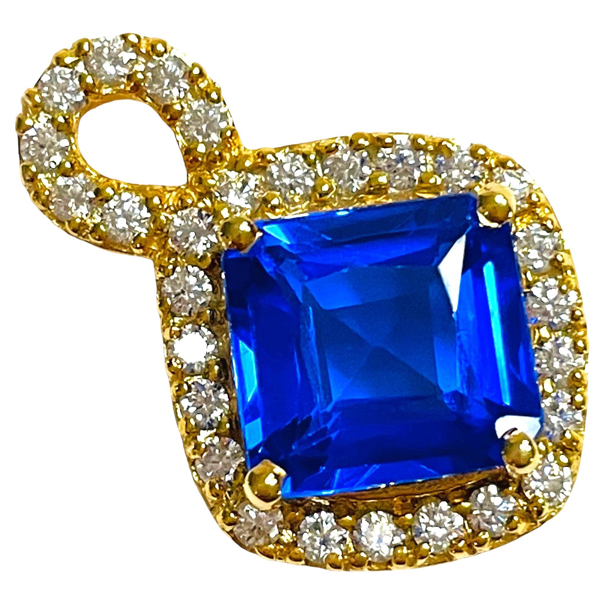 New Oval 32.40 Ct Aquamarine and Blue Sapphire Yellow Gold Plated ...