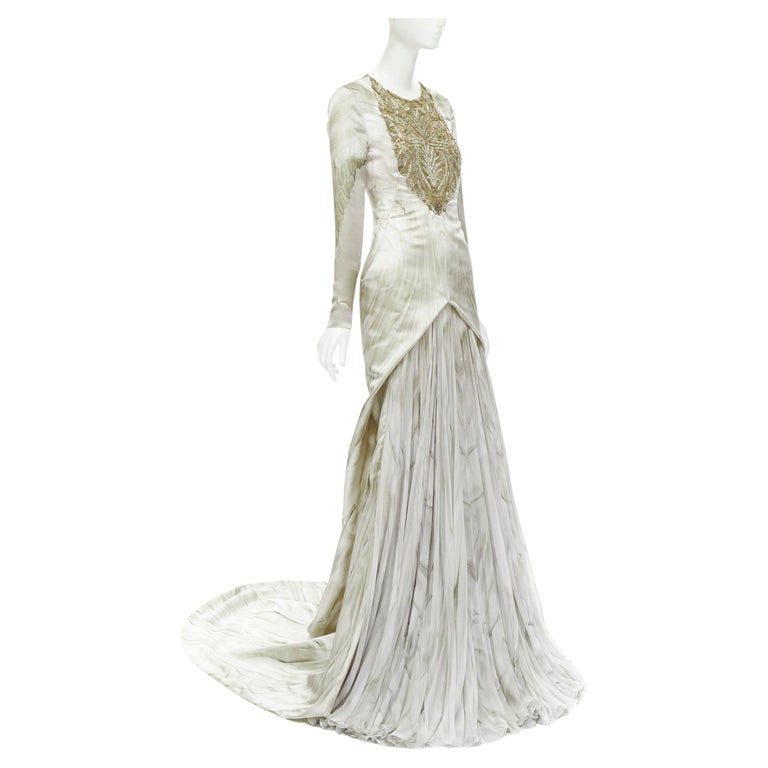 new ALEXANDER MCQUEEN 2010 Angels Demons embellished chiffon skirt gown ...
