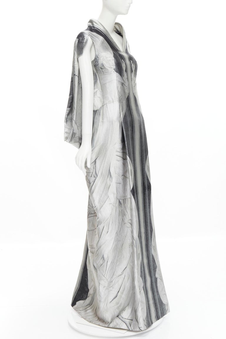 new ALEXANDER MCQUEEN 2020 Angels Demons Runway jacquard draped gown ...