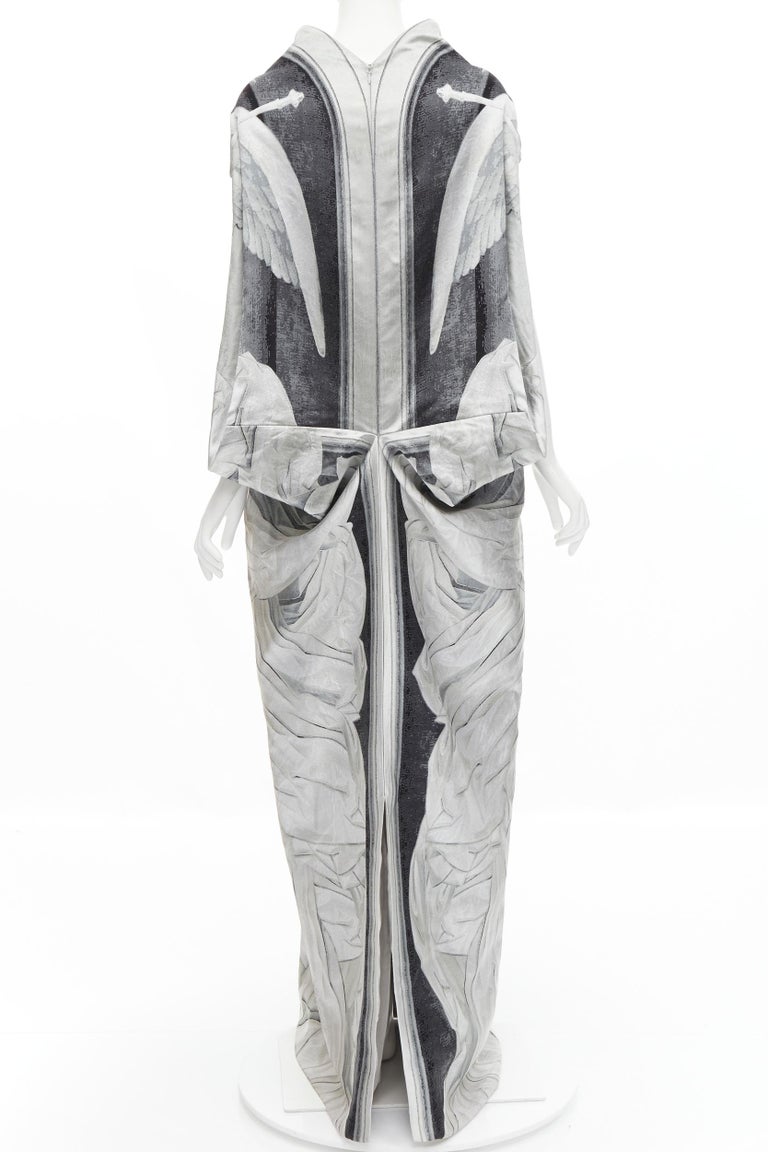 new ALEXANDER MCQUEEN 2020 Angels Demons Runway jacquard draped gown ...