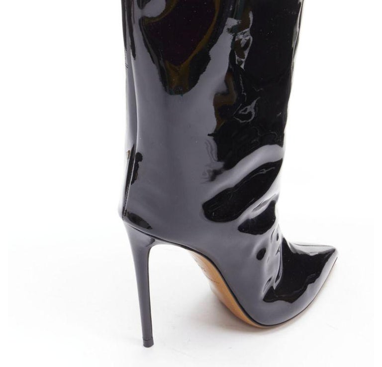 new ALEXANDER VAUTHIER black patent leather point toe stiletto pull on ...
