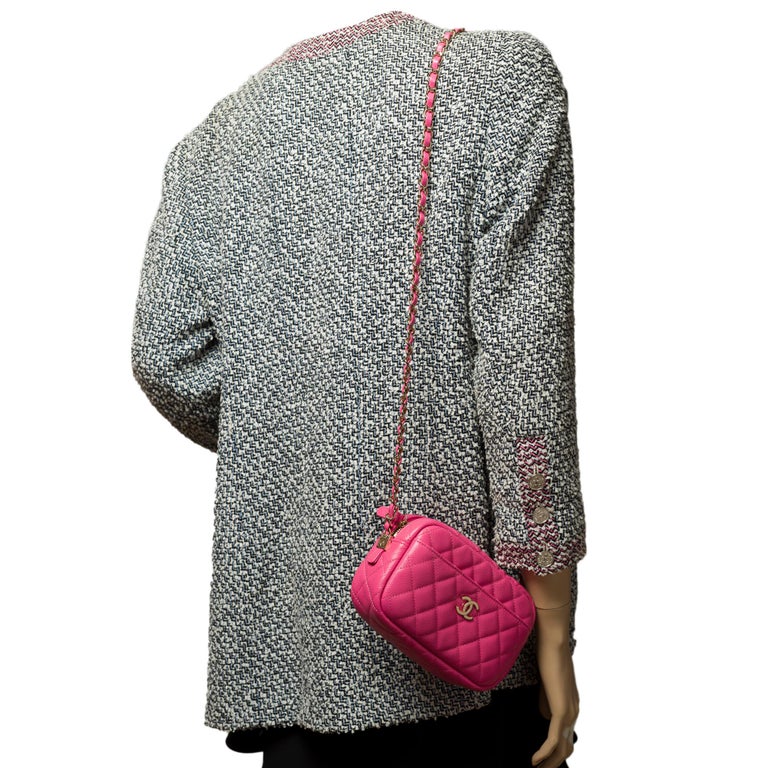 New- Amazing Chanel Mini Camera shoulder bag in Pink caviar leather ...