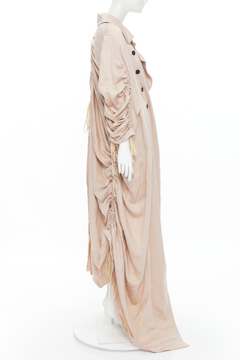 new ANN DEMEULEMEESTER 2019 Runway Valery rose ruched parachute coat ...