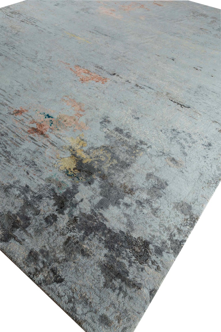 New Area Rug with Modern Watercolor Art Design Made of Fine Wool and ...