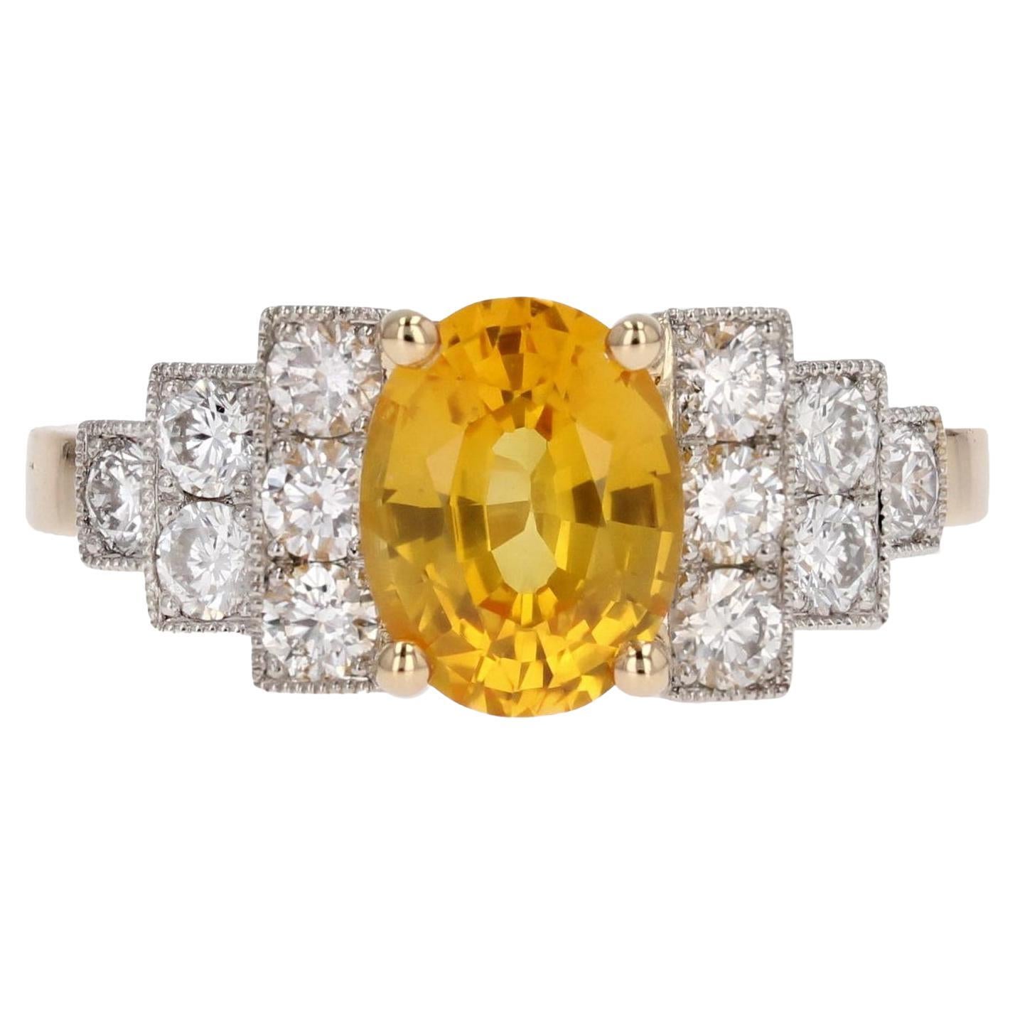 Belle Epoque Spirit Sapphire Diamonds 18 Karat Yellow Gold Platinum ...