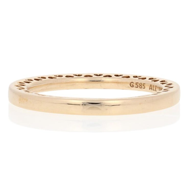 Customizable New Authentic Pandora Classic Hearts Ring, 14k Gold Band ...