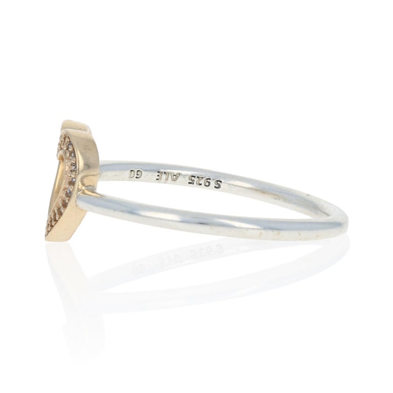 Authentic Pandora Symbol of Love Ring Silver 14k Gold Heart 190925CZ ...