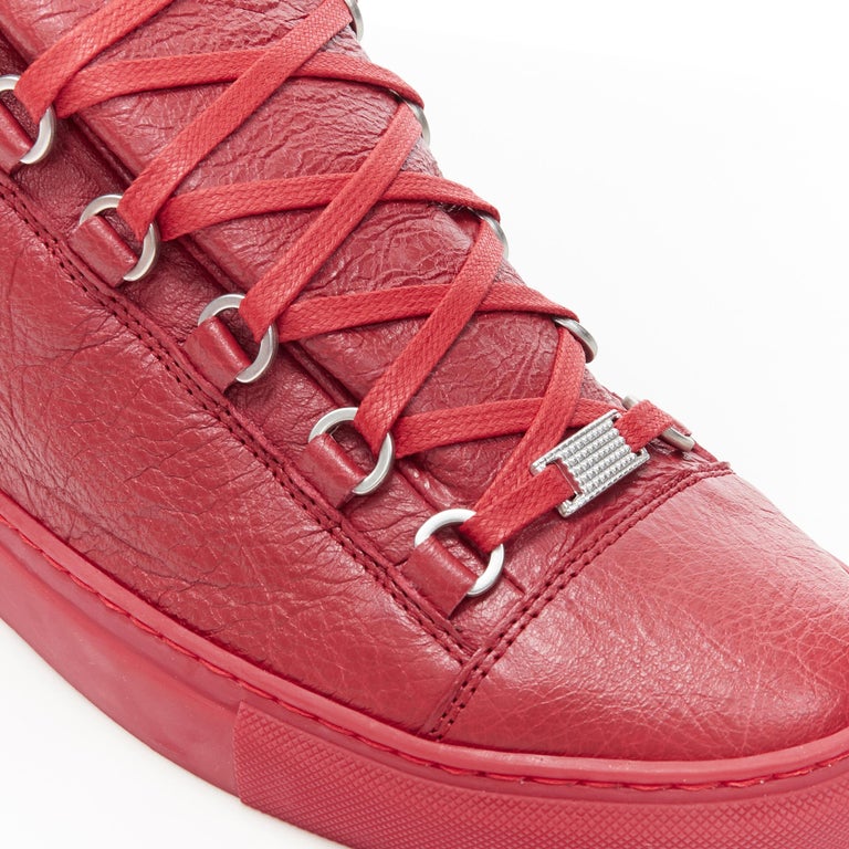 new BALENCIAGA Arena All Red high top sneakers EU40 US7 483497 WAY40 ...