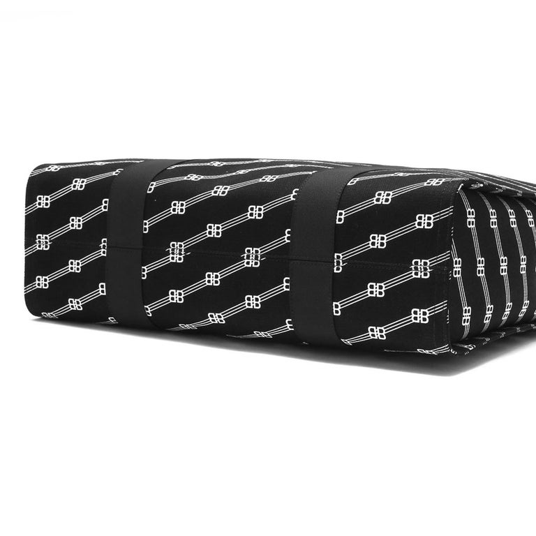 NEW Balenciaga Black Large Diagonal Monogram BB Logo Canvas Tote ...