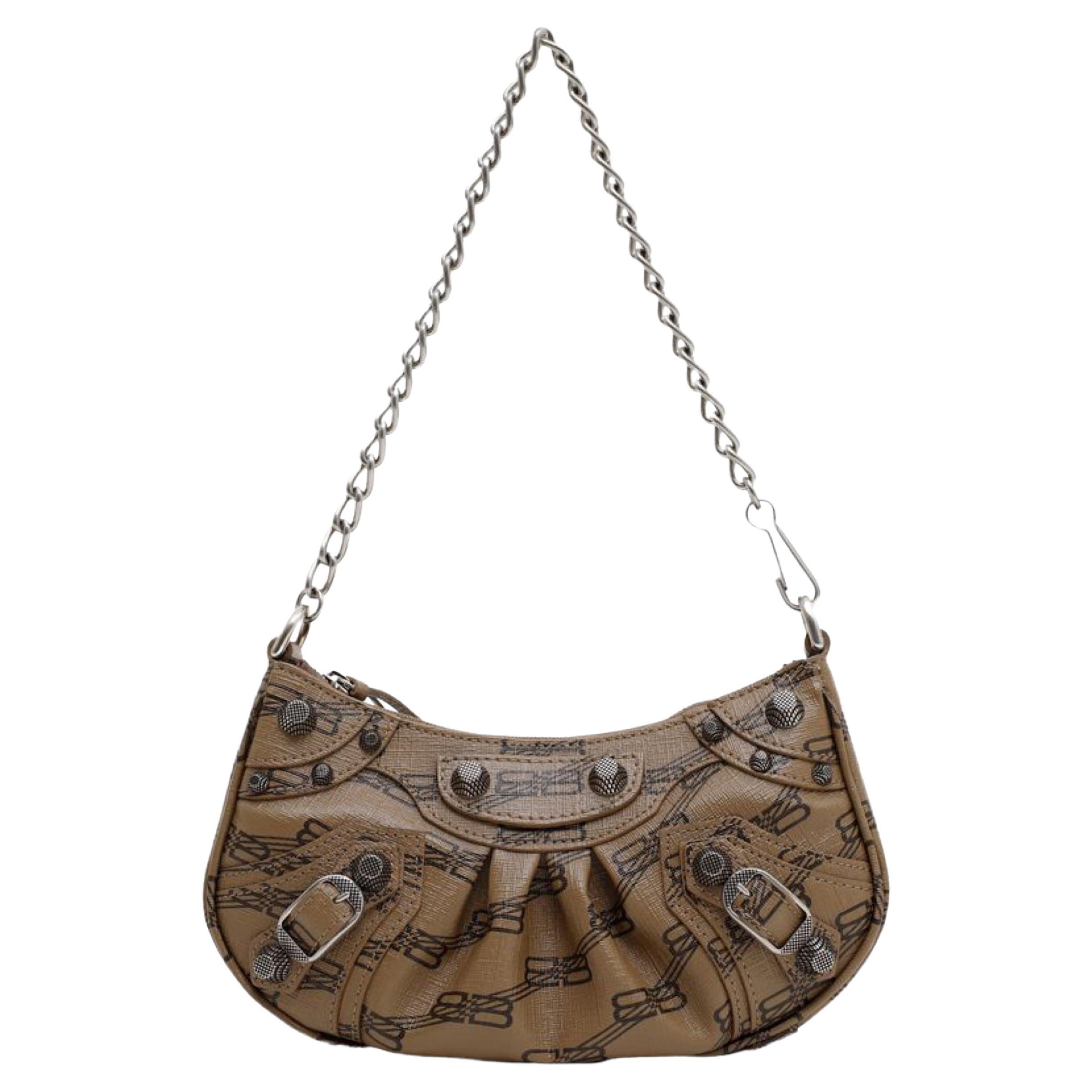 Balenciaga Hourglass XS Silver Python Print Leather Ladies Top Handle ...