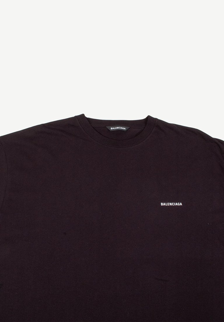 New Balenciaga Crew Neck Men Logo T-Shirt Size XL For Sale at 1stDibs