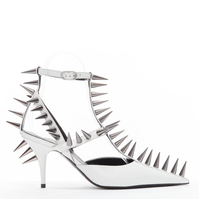 new BALENCIAGA DEMNA 2018 Runway white Knife Spike punk caged pump EU36 ...