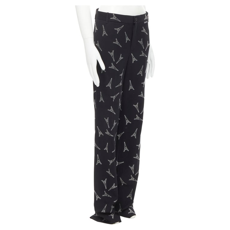 new BALENCIAGA Demna Runway 2019 Eiffel Tower crystal trousers pants ...