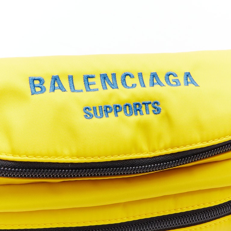 new BALENCIAGA Explorer Double Pack Sharp WFP yellow nylon crossbody ...