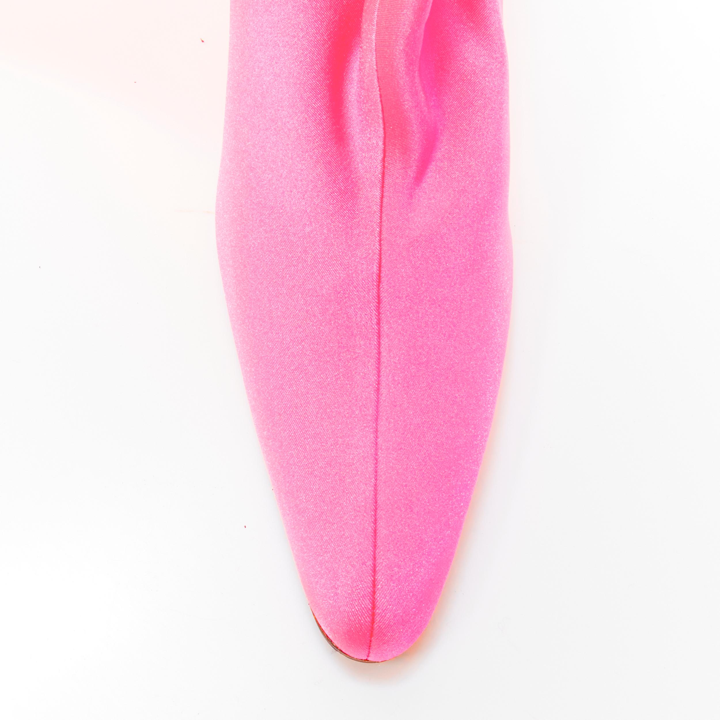 new BALENCIAGA Spandex Thigh over the knee Fluo Rose bright pink boot ...