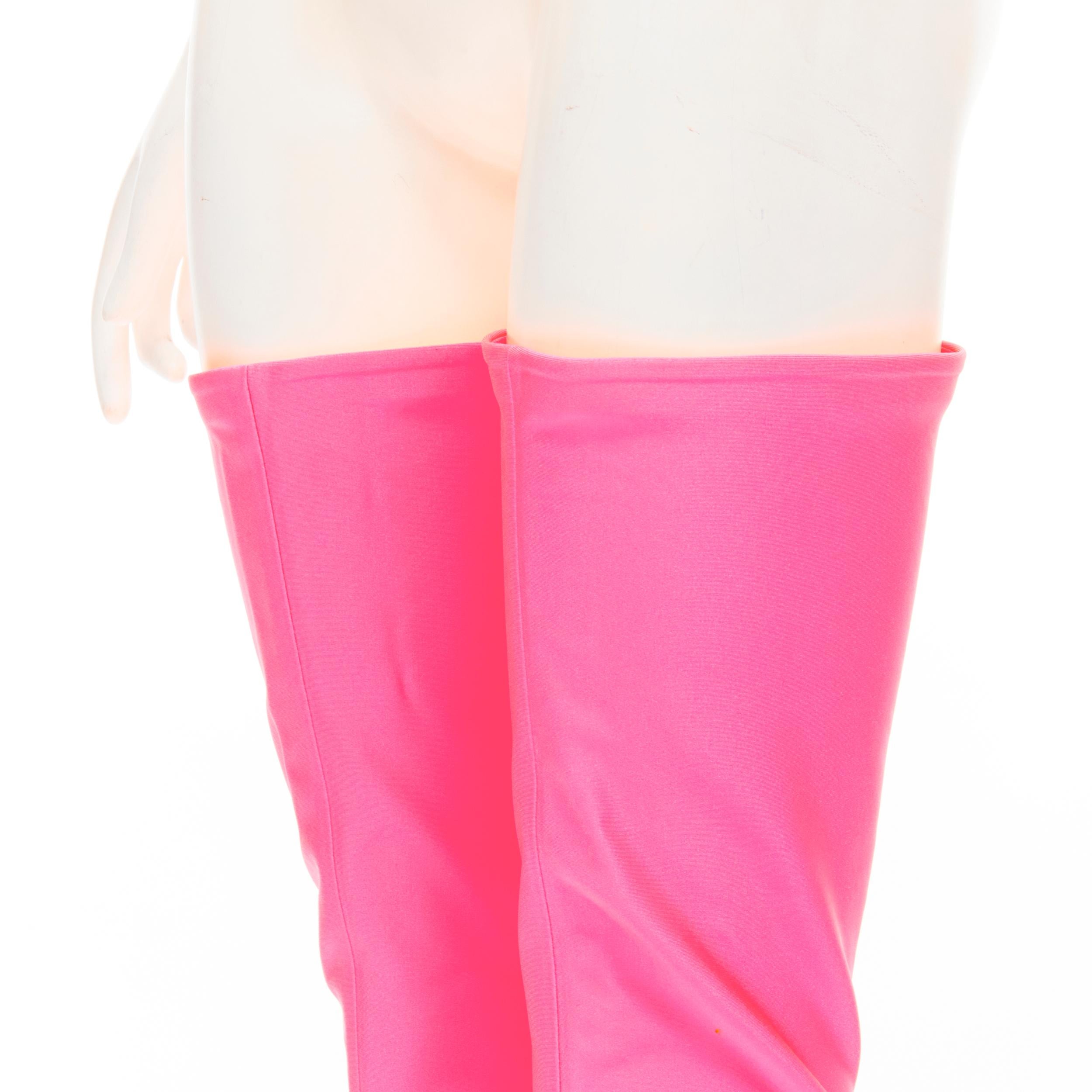 new BALENCIAGA Spandex Thigh over the knee Fluo Rose bright pink boot ...