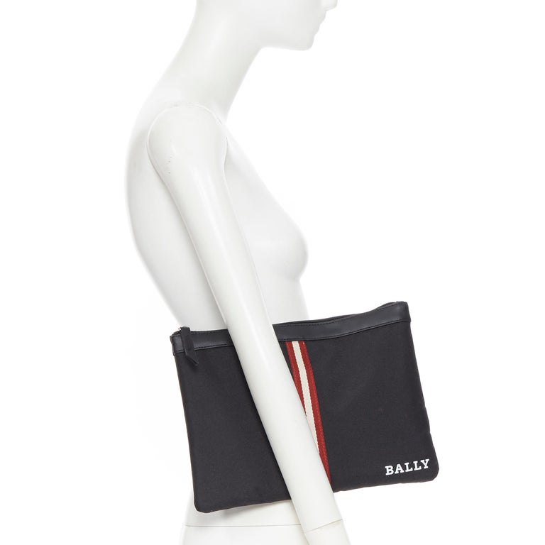 new BALLY Signature web canvas pouch eye mask neck pillow travel flight ...