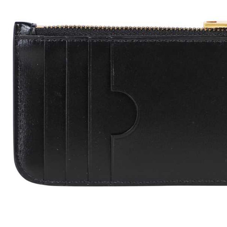 New Balmain Black 1945 Monochrome Leather Card Holder Wallet For Sale ...