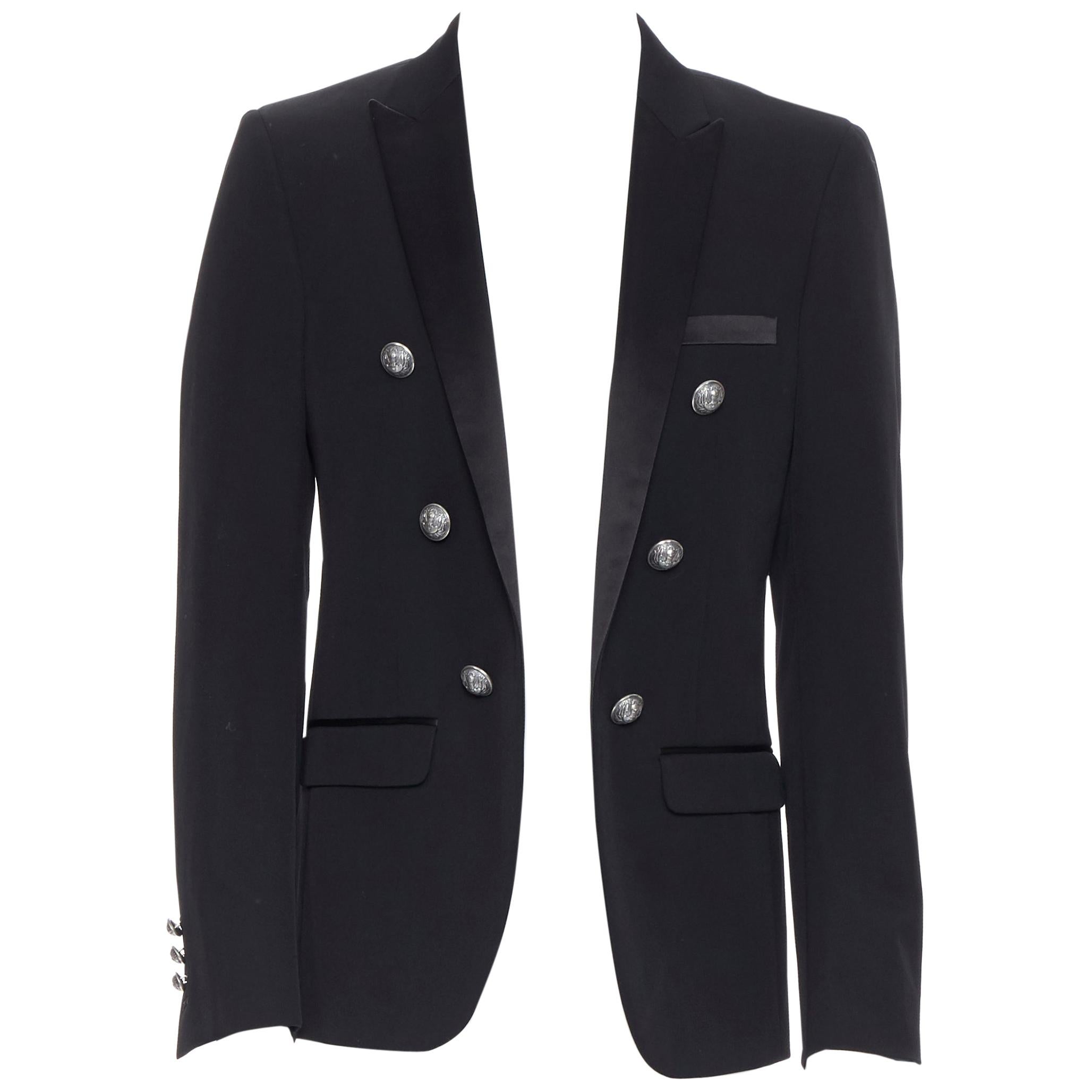 BALMAIN Embellished woven cotton and shearling fur jacket at 1stDibs