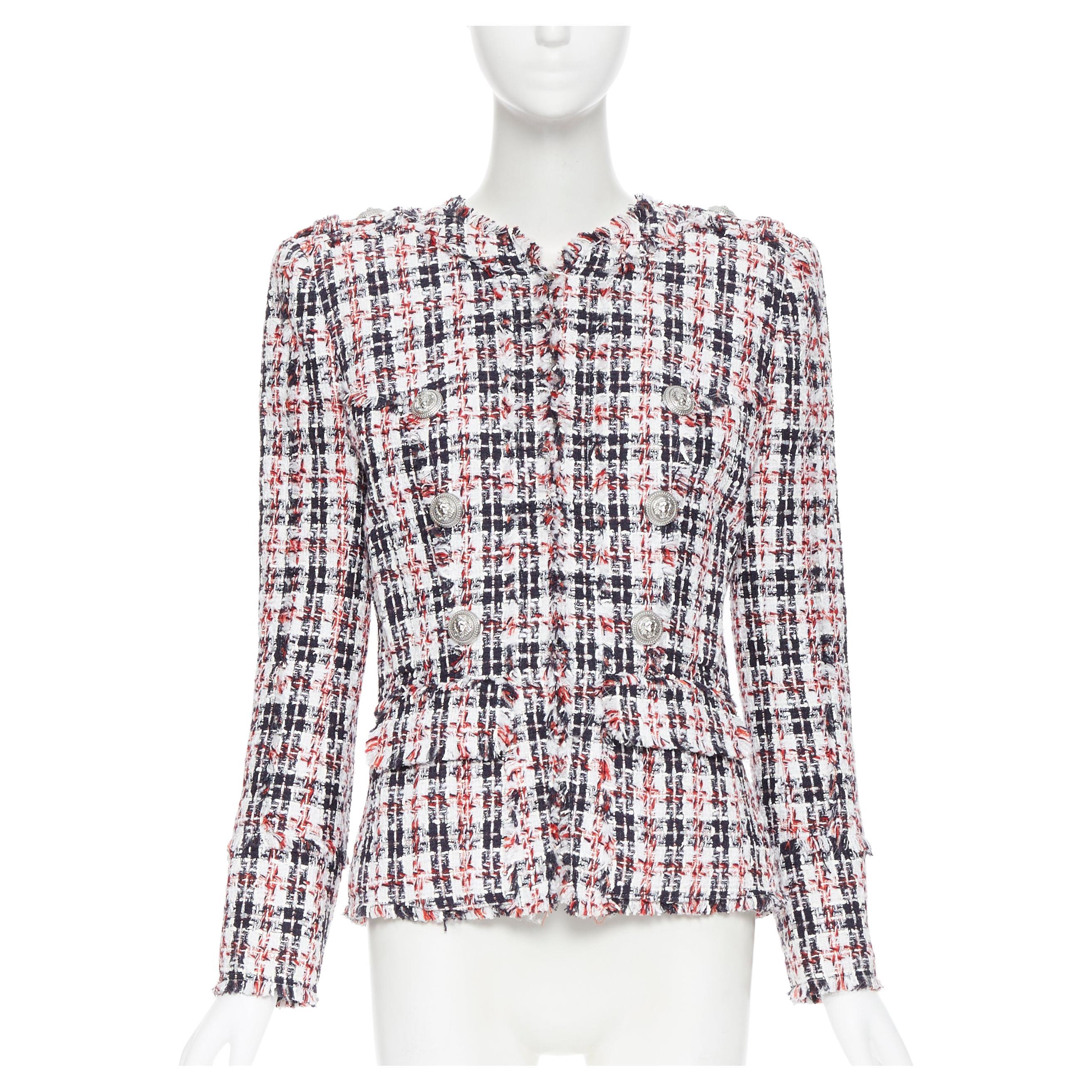 Balmain Double-Breasted Bouclé-Tweed Jacket at 1stDibs