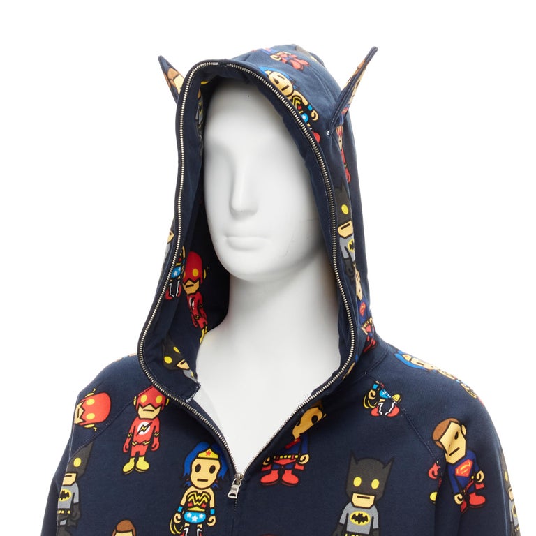 new BAPE A BATHING APE DC COMICS Vintage Batman Superman hoodie L For ...