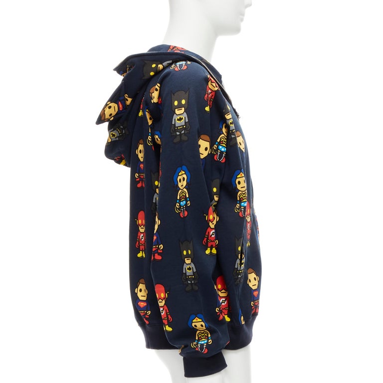 new BAPE A BATHING APE DC COMICS Vintage Batman Superman hoodie L For ...