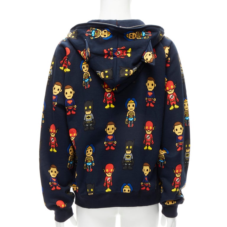 new BAPE A BATHING APE DC COMICS Vintage Batman Superman hoodie L For ...